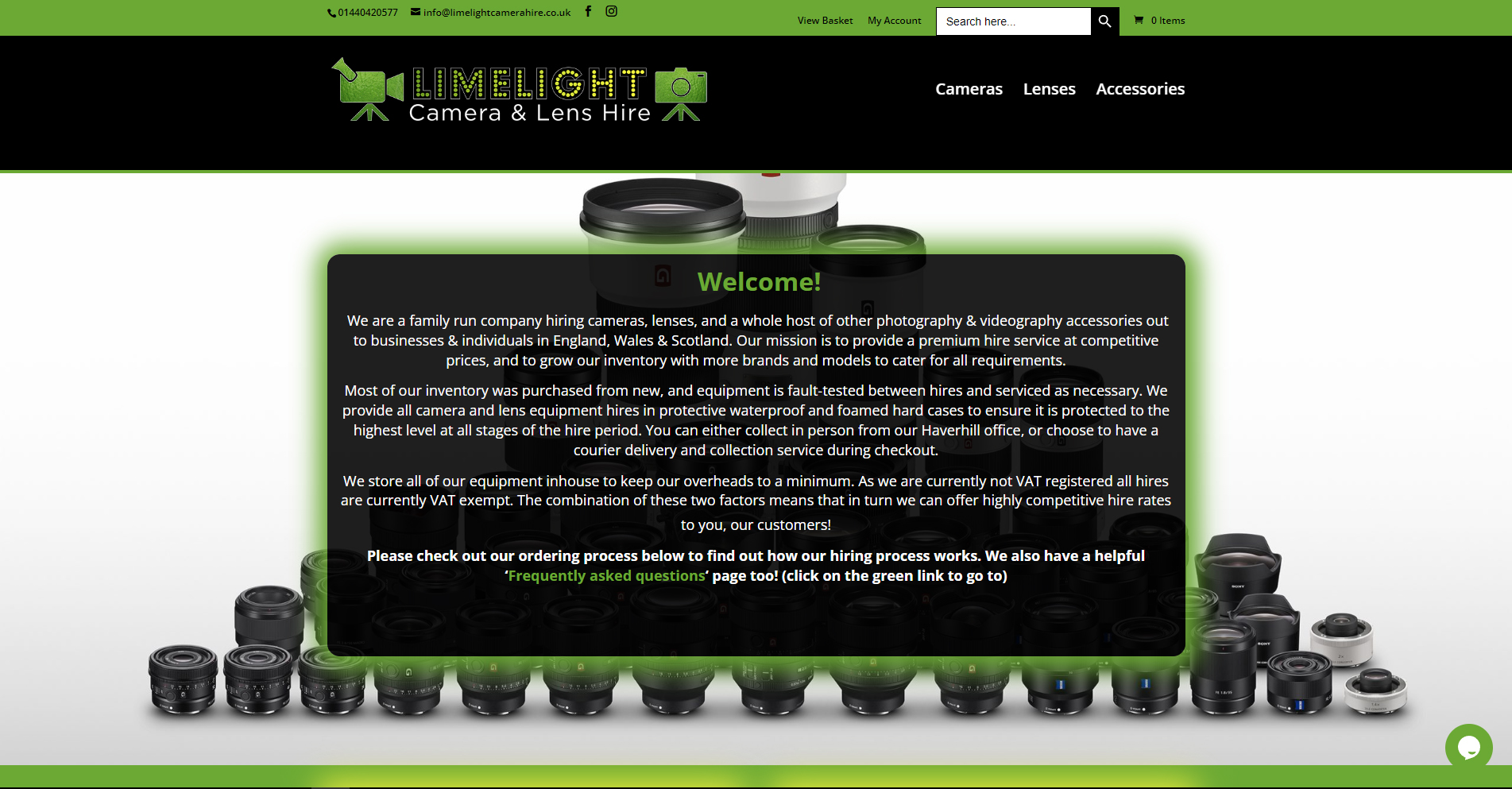 Limelight Camera & Lens Hire | UK Delivery, Low Rates & No VAT